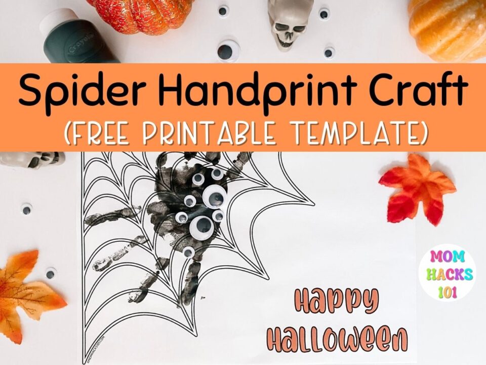 Halloween Handprint Spider Craft For Toddlers FREE Printable - Mom ...