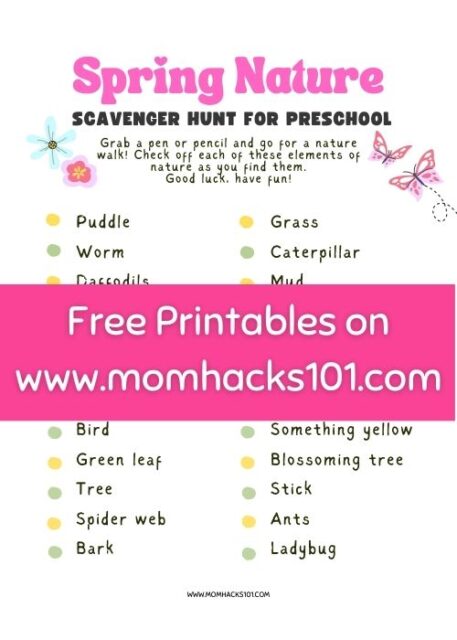 Spring Scavenger Hunt For Kids & Preschool (FREE Printables) - Mom ...
