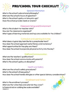 Important Questions To Ask At A Preschool Tour (FREE Checklist) - Mom ...